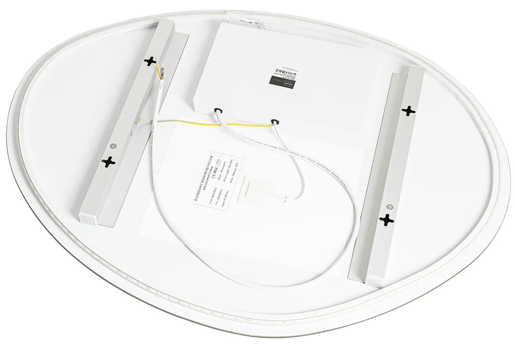 Koupelnové zrcadlo 80 cm vč. LED 3-krokové stmívatelné s dotykem - Biba