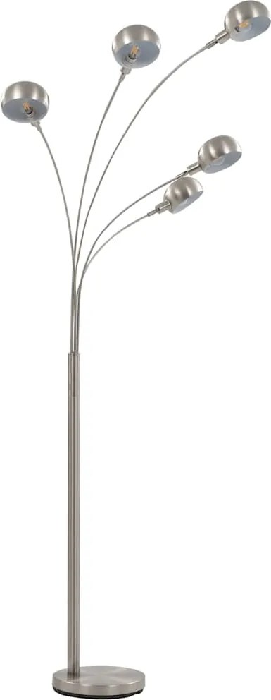 Stojací lampa 200 cm 5 x E14 stříbrná 282417