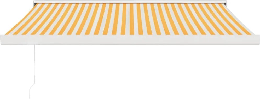Zatahovací markýza žlutá a bílá 3 x 2,5 m textil a hliník 3154531