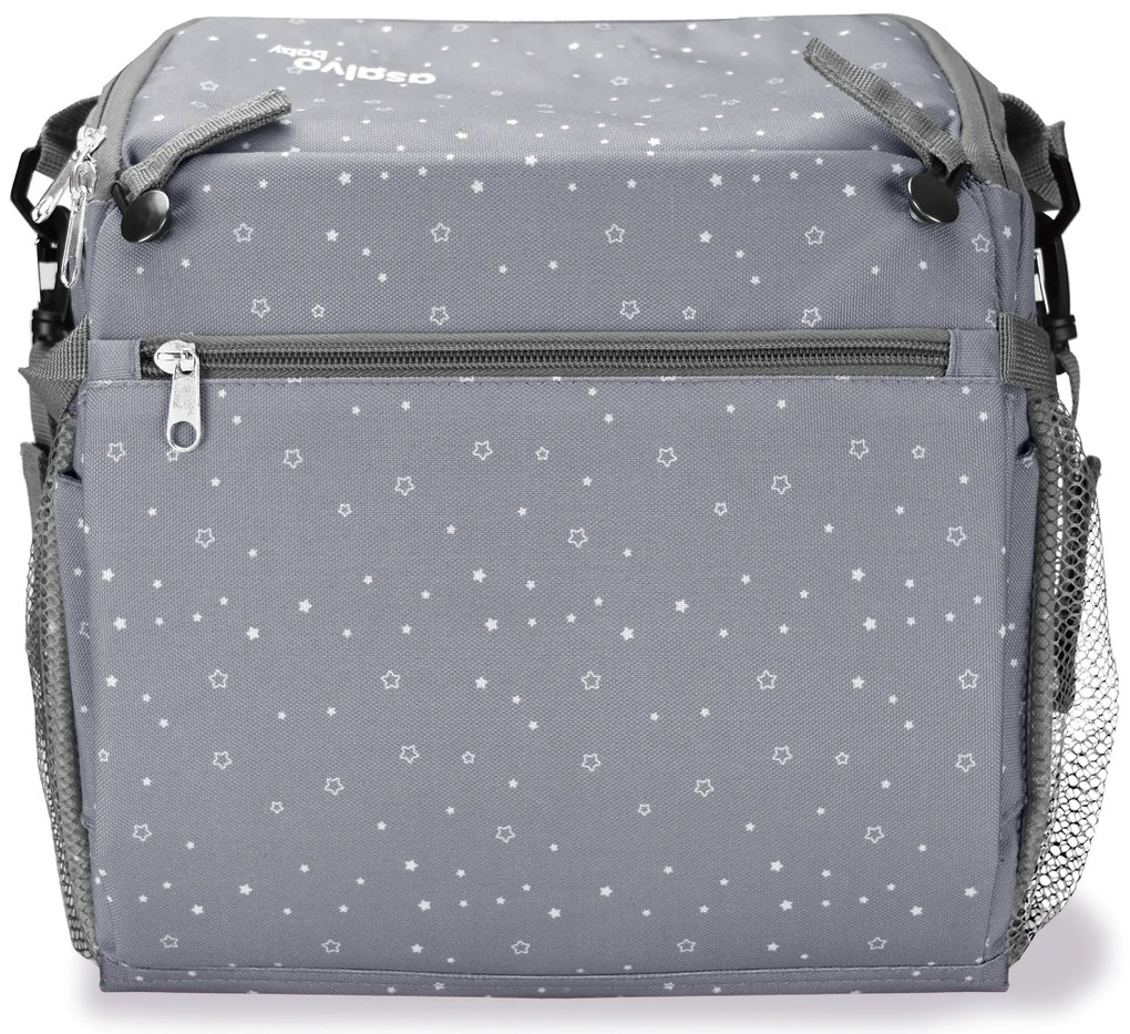 Asalvo ANYWHERE booster BAG-GO 2v1 (podsedák+taška na kočárek), humus grey