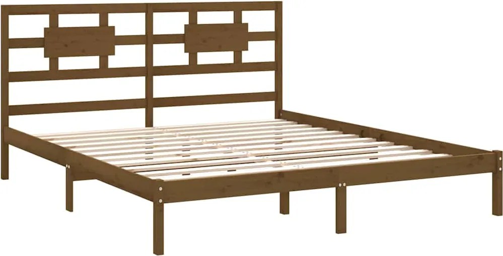 Rám postele medově hnědý masivní dřevo 200 x 200 cm 3105688