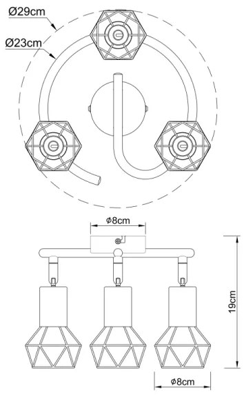 Globo 54802S-3AB - Bodové svítidlo XARA 3xE14/40W/230V