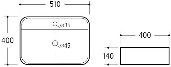 Keramické umyvadlo MAGIC WHITE 50 cm DP - bílé
