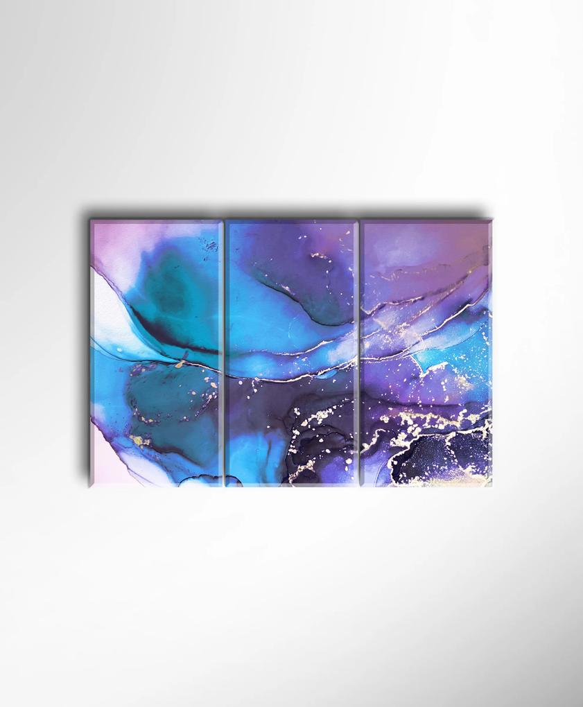 Malvis ® Obraz purpurově modrá pryskyřice ROZMĚR (šířka x výška): třídílný obdélník 120x80 cm
