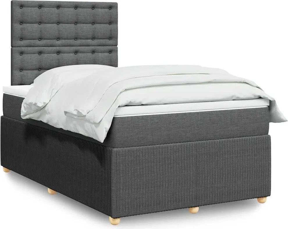 Box spring postel s matrací tmavě šedá 120x200 cm textil 3294338