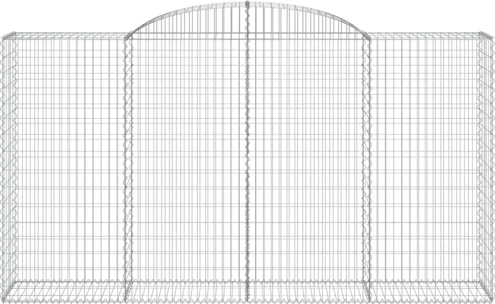 Klenuté gabionové koše 3 ks 300x50x160/180cm pozinkované železo 3146756