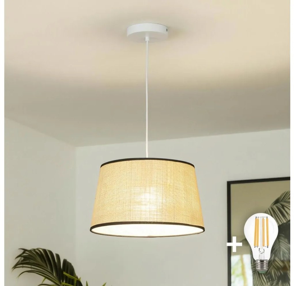 Brilagi - LED Lustr na lanku CERIA 1xE27/40W/230V pr. 35 cm béžová