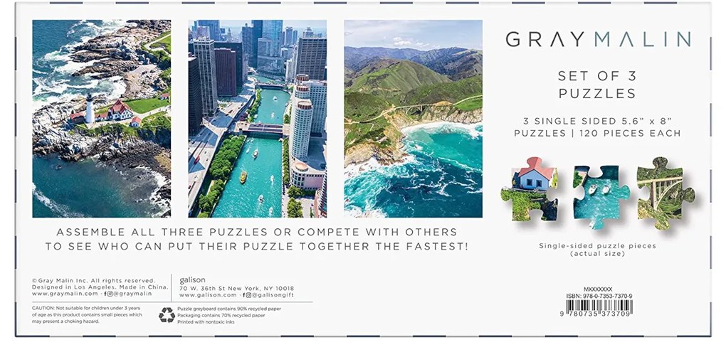 Galison Puzzle Letecké záběry USA 3×120 dílků
