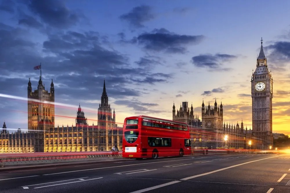 Vícedílný obraz Panorama Westminster A Big Ben, Londýn Nedostatek Nedostatek Přírodní plátno 60x40