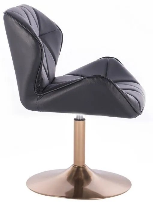 LuxuryForm DESIGN Otočná židle MILANO na zlatém talíři - černá