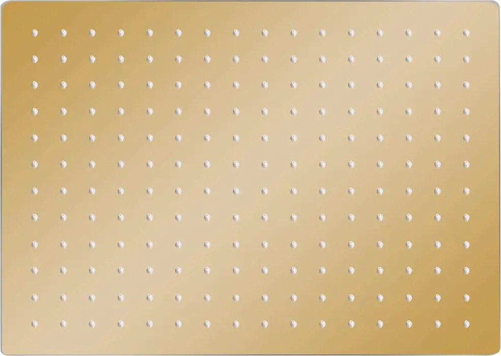 Dešťová sprchová hlavice nerezová ocel 40x30 cm obdélník zlatá 147714