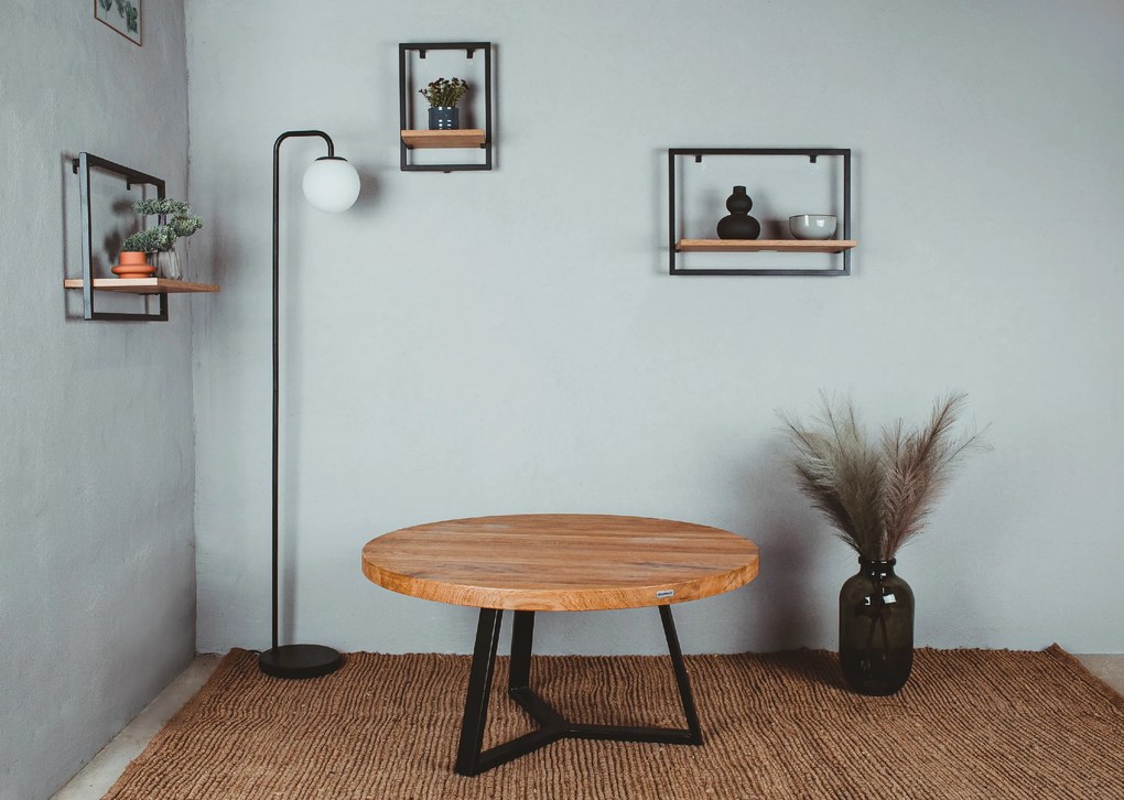 Wudboys Konferenční stůl ROUND Barva kovu: Bílá, Dřevo: Dub, Rozměr: Průměr 110cm, moderní skandinávský styl