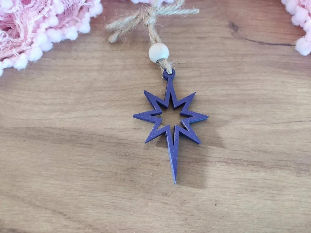 Vánoční dekorace hvězda Darja Ořech Modrá