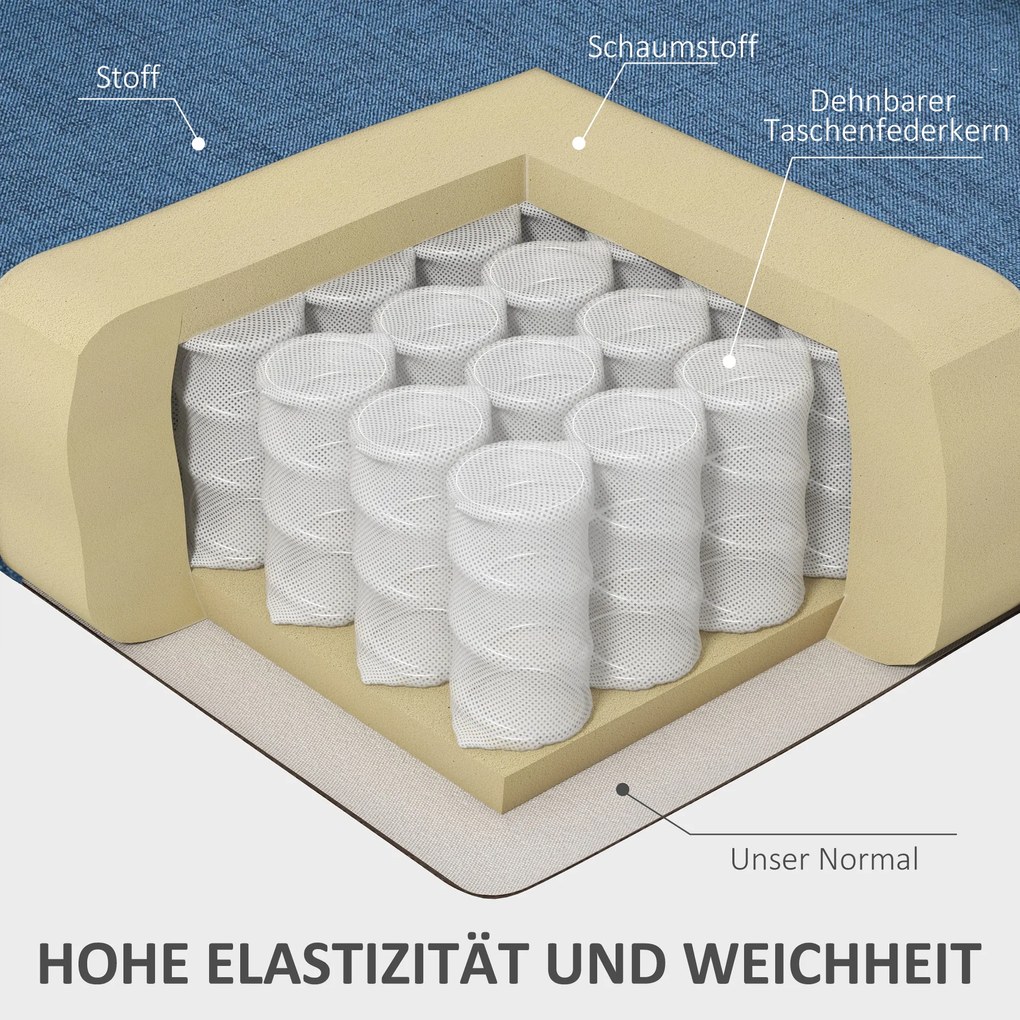 Křeslo HOMCOM s čalouněním, vysoké opěradlo, čalouněné křeslo se zaoblenými područkami, dřevěné nohy, do ložnice, do obývacího pokoje, do 160 kg, mod…