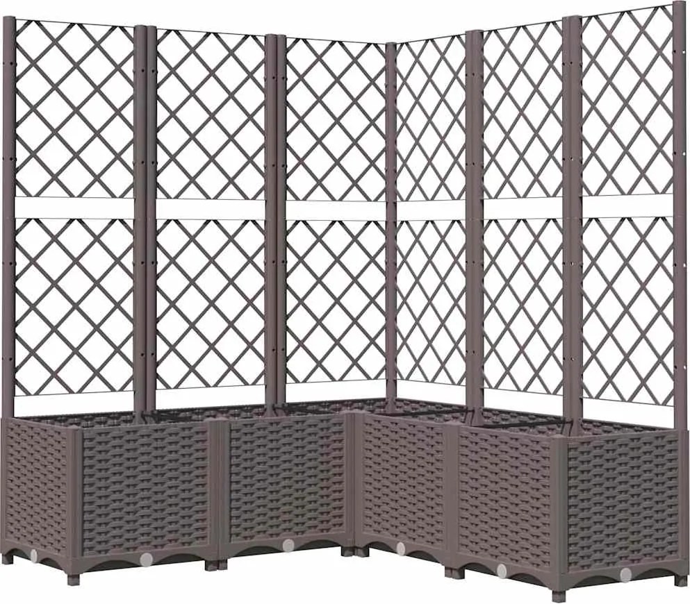 Zahradní truhlík s treláží hnědý 120 x 120 x 136 cm PP 318267