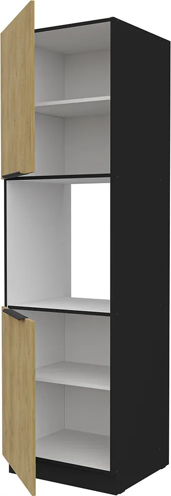CREMONA cc | vysoká skříňka 60 DP-210 2F na vestavnou troubu | 60 cm | černá/cremona