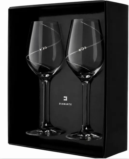 Diamante sklenice na bílé víno Silhouette City s krystaly Swarovski 360ml 2KS