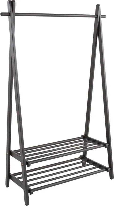 Černý stojan na oblečení z borovicového dřeva 100x150x41 cm Cole – Jotex