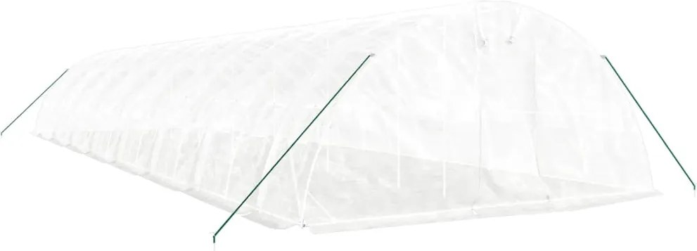 Skleník s ocelovým rámem bílý 80 m² 16 x 5 x 2,3 m 3188100