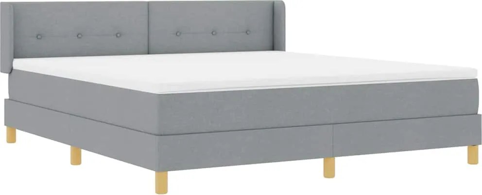 Postel s boxspringem s čelo Světle šedá 200 x 180 cm textil 3341307