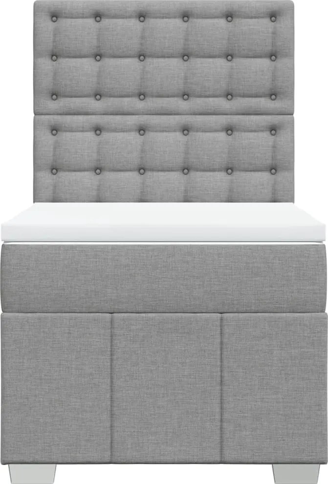 Box spring postel s matrací světle šedá 80 x 200 cm textil 3291509