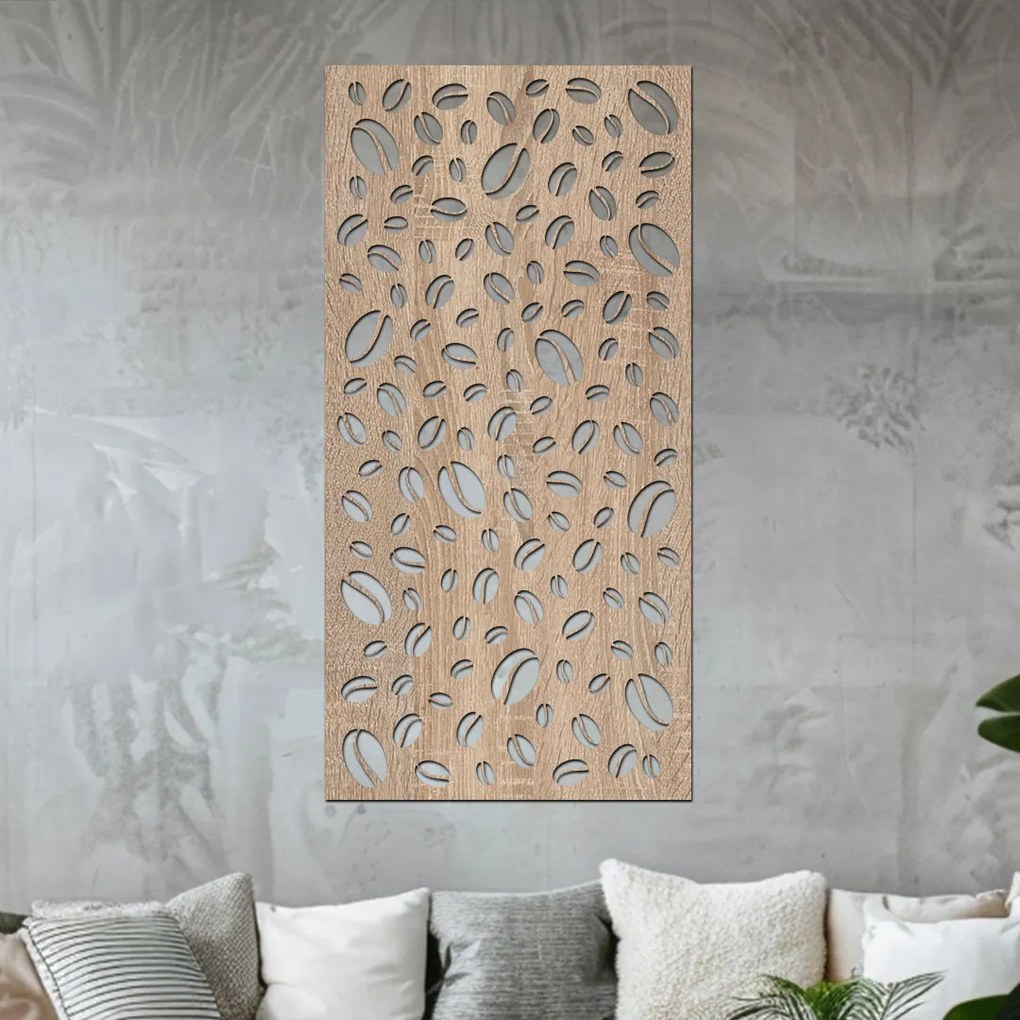 dřevo života Dřevěný panel KÁVOVÁ ZRNA malá Zvolte rozměr (cm): 40x80, Zvolte barvu dekoru: Černá