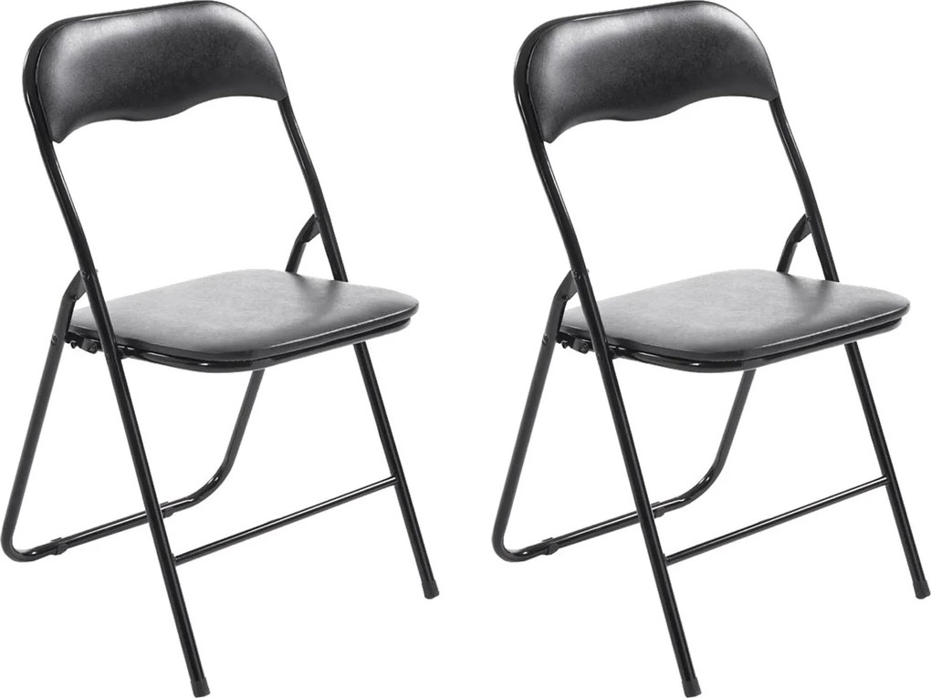 Sada 2 ks skládací židle Felix – černá/černá