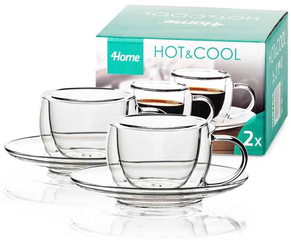 4Home Termo sklenice na espresso Style Hot&Cool, 80 ml, 2 ks