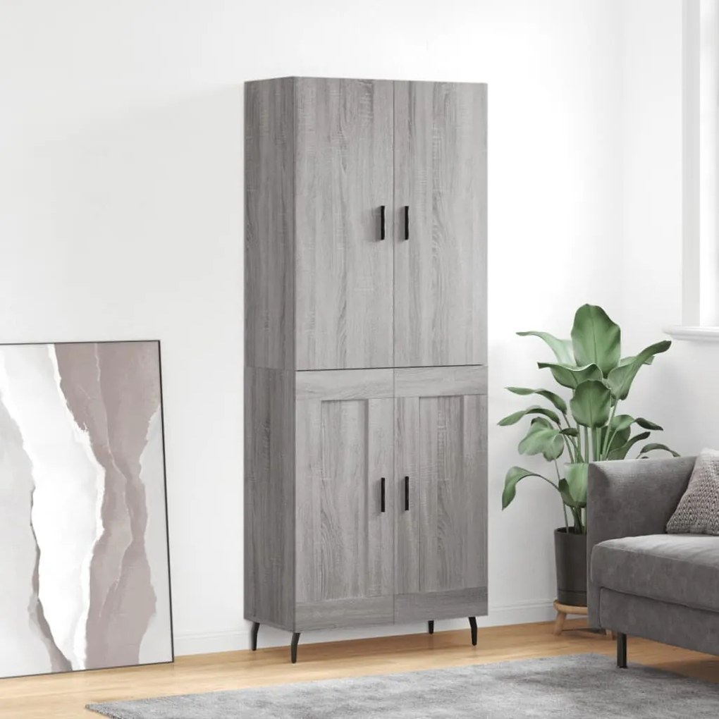 Skříň highboard šedá sonoma 69,5 x 34 x 180 cm kompozitní dřevo 3195809