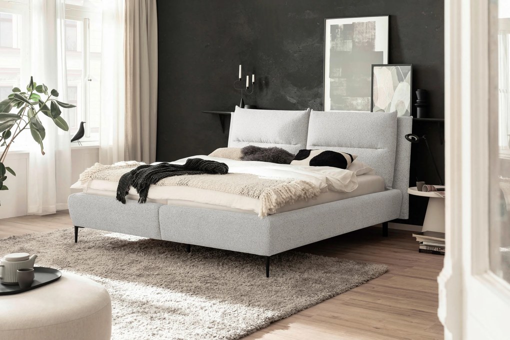 XXXLutz ČALOUNĚNÁ POSTEL, 180/200 cm, světle šedá MID.YOU - Online Only postele - 002784000901