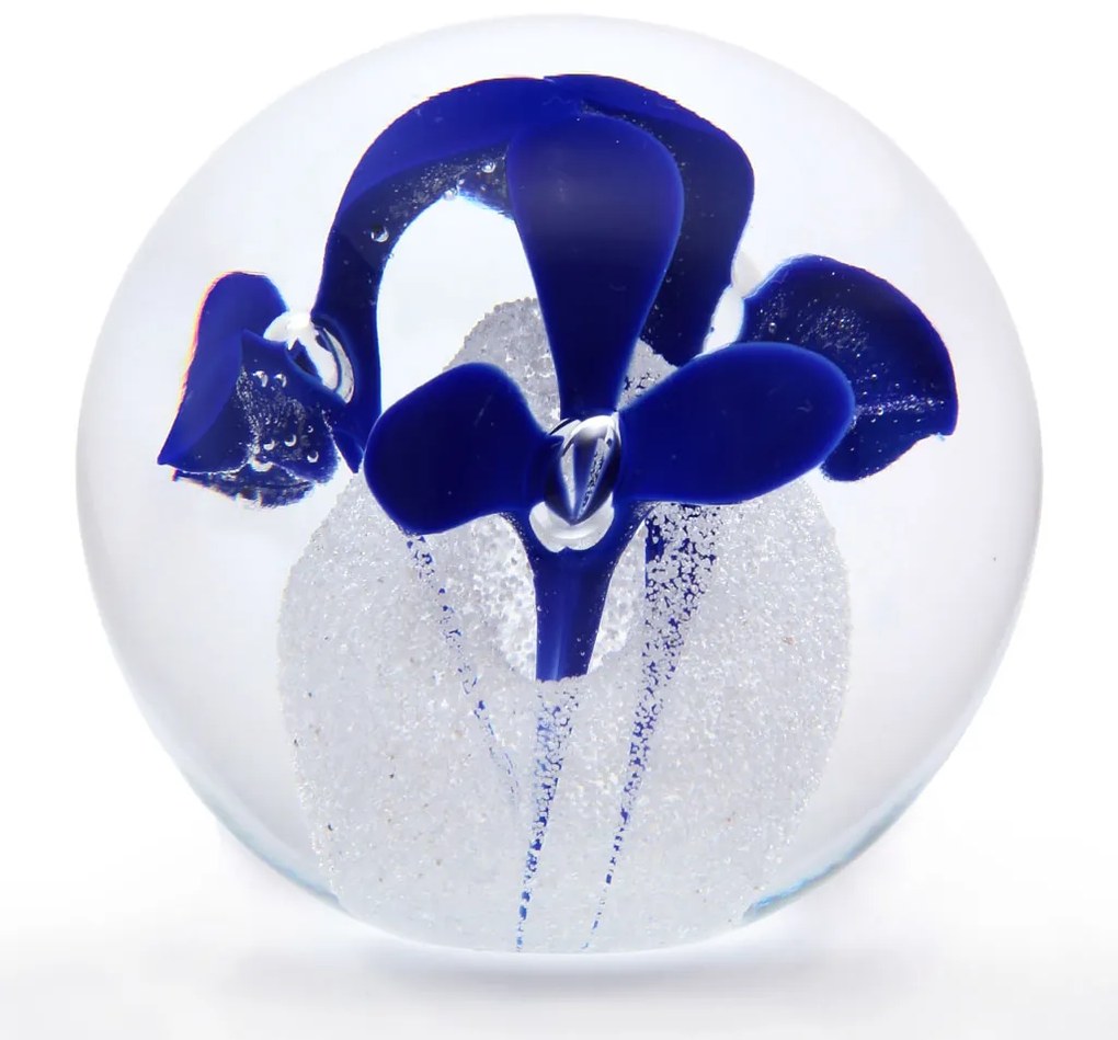 Skleněné těžítko - dekor 04, Modrá, 8 cm | České sklo od Artcristal Bohemia