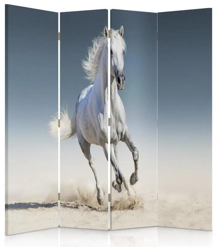 Paraván - Horse On The Sand | čtyřdílný | oboustranný 145x150 cm