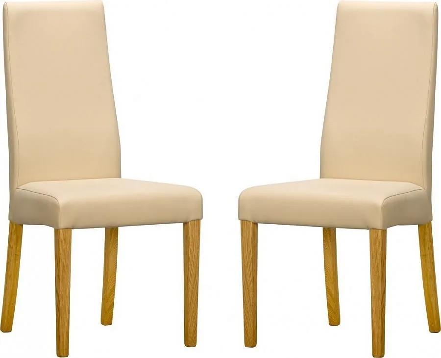 Casarredo - Komfort nábytek Dřevěná jídelní židle LUCERA, Novel výběr barev, (2ks) | potah: novel 02,barva: szy-dub-zlatý
