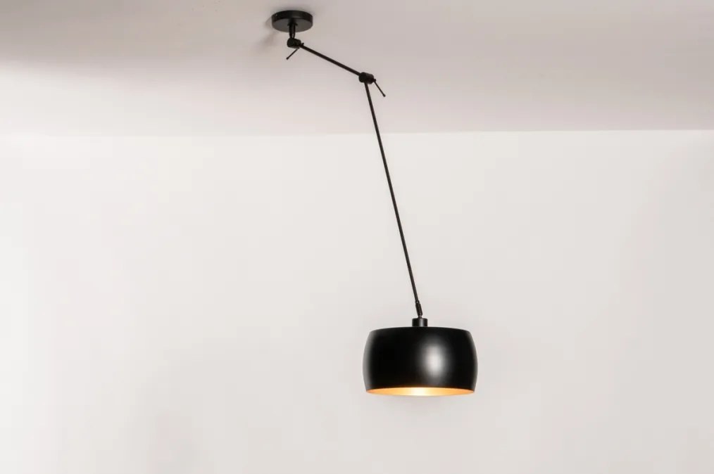 Závěsné černé designové svítidlo nad stůl Snap Light Bond Black and Black