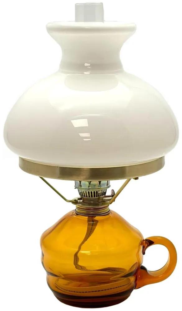 Floriánova huť Petrolejová lampa KLÁRA 34 cm amber FL0049