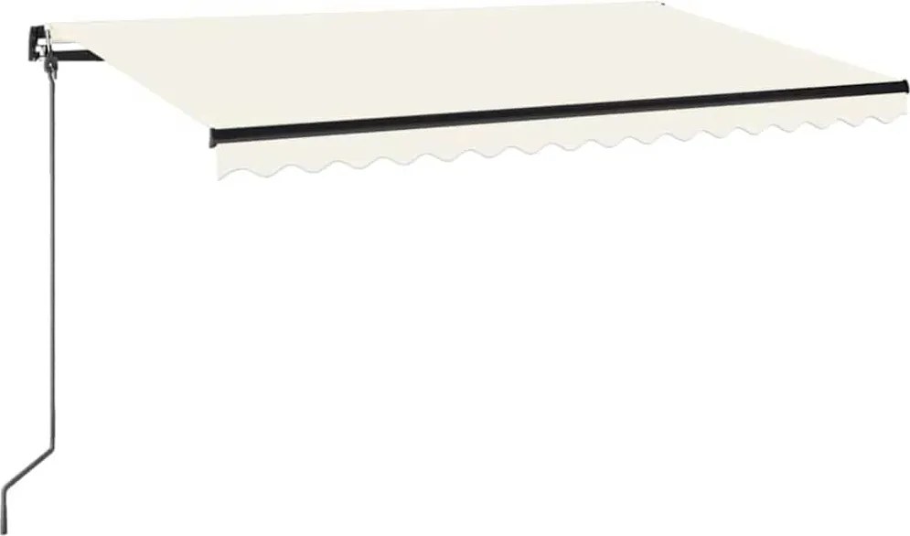Ručně zatahovací markýza s LED světlem 450 x 350 cm krémová 3069202