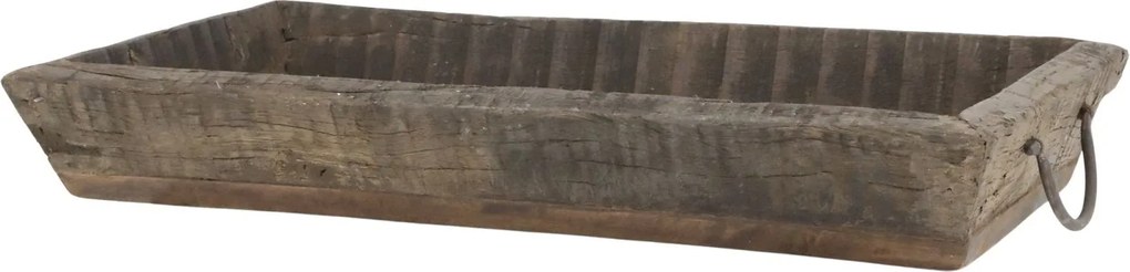 Podnos Grimaud s úchyty z recyklovaného dřeva a železa hnědý Nature – 49*26*7 cm