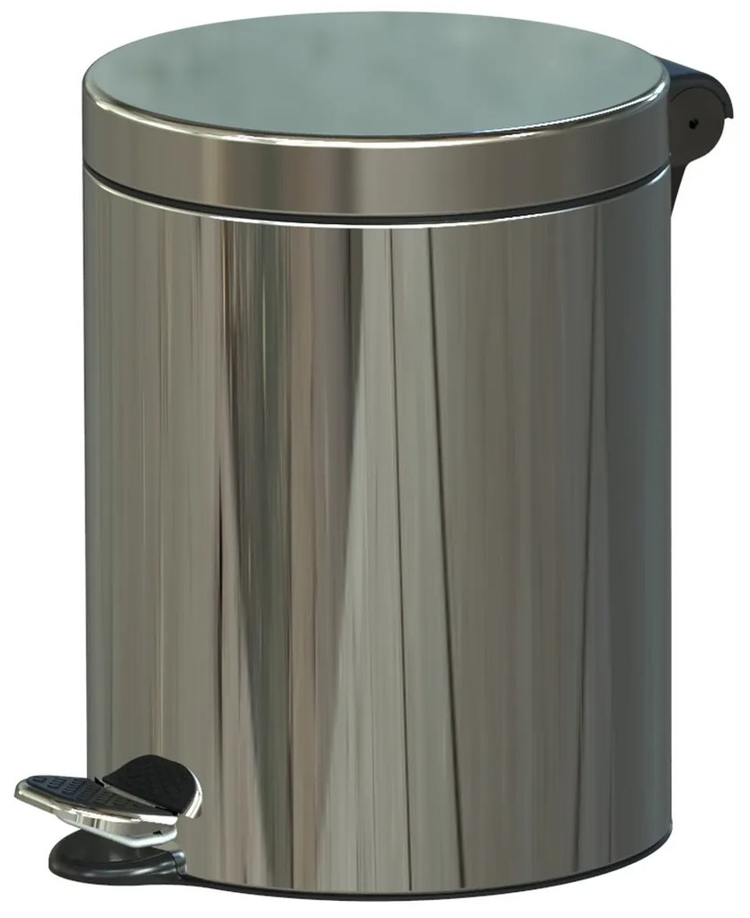 Nášlapný odpadkový koš, 5 L, nerez lesklý