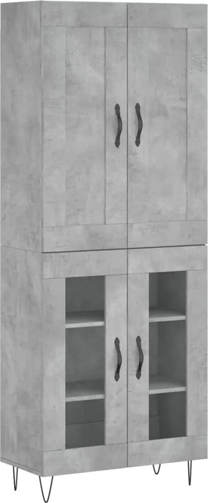 Skříň highboard betonově šedá 69,5x34x180 cm kompozitní dřevo 3199653