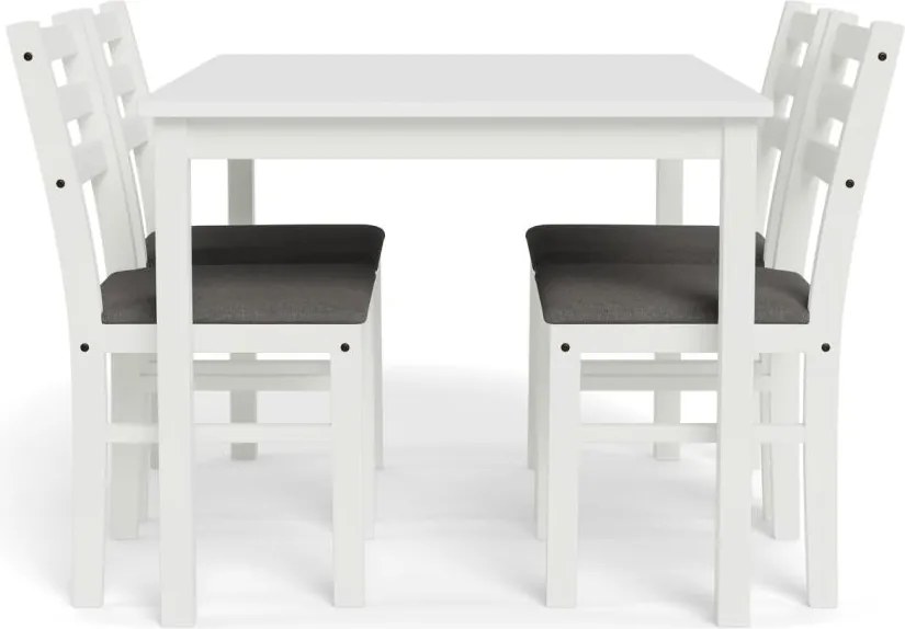 ACTONA Jídelní set stolu a čtyř židlí ALICANTE bílý 110x70 cm