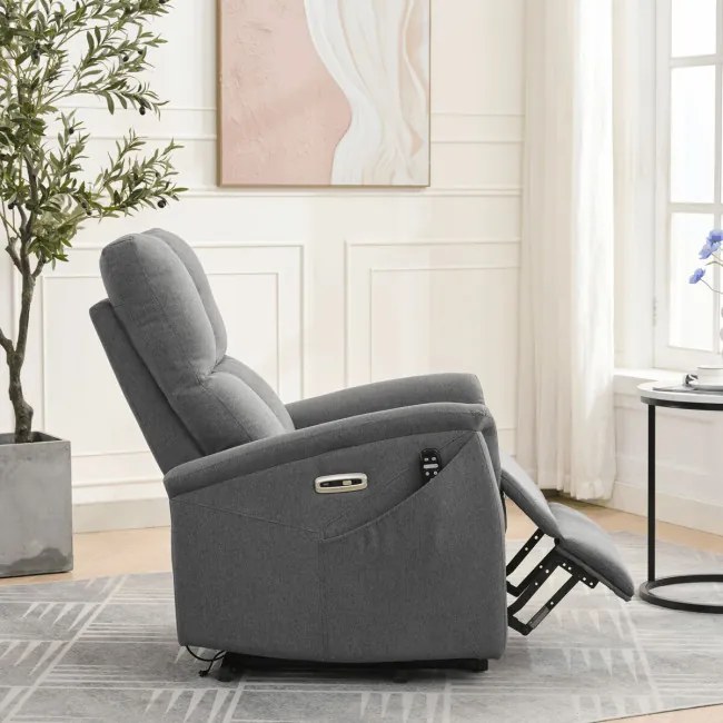 Polohovací křeslo šedý, elektrické TV-929 GREY2