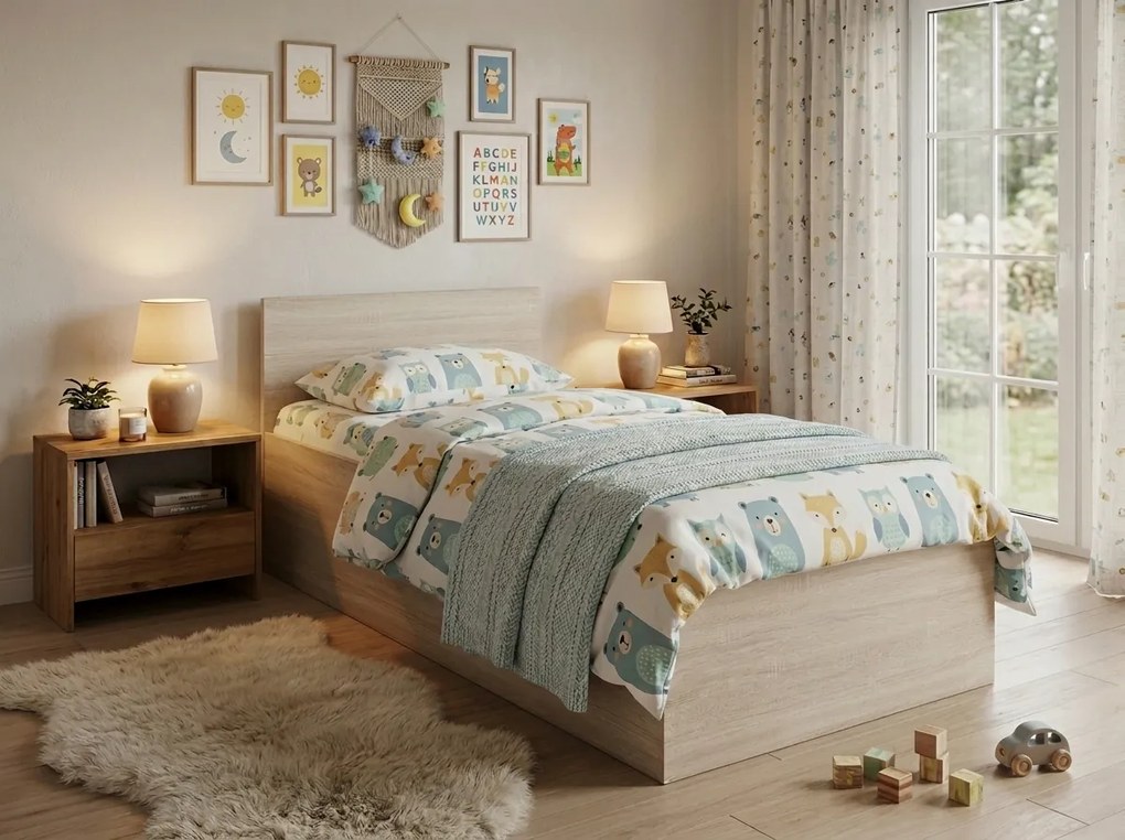 Postel SOFIA 80 x 200 cm, dub sonoma Matrace: Bez matrace