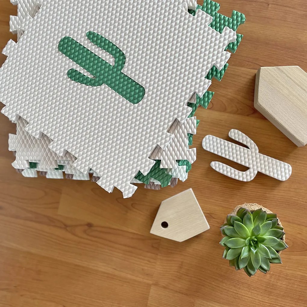 Vylen Minideckfloor podlaha 9 dílů - kaktus, lenochod a duha 230088