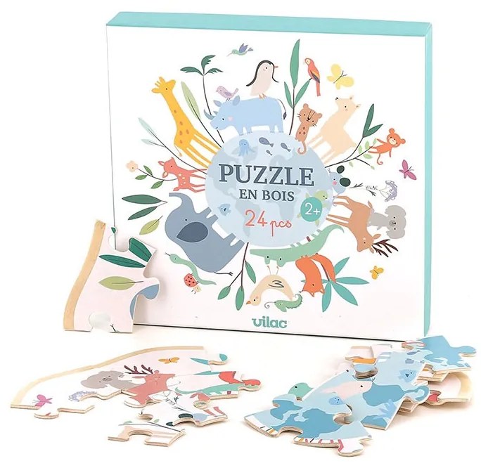 Vilac Kulaté 24dílné puzzle Svět od Sarah Betz
