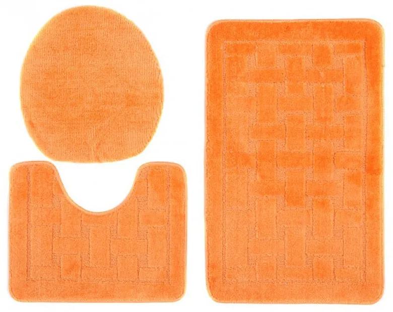 Koupelnové předložky 1039 oranžové 3 ks, Velikosti 50x80cm