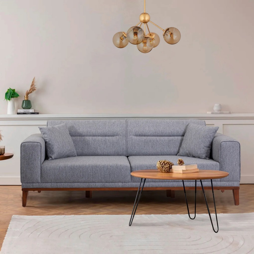 Hanah Home Dvoumístná pohovka LIONES šedá 223 cm