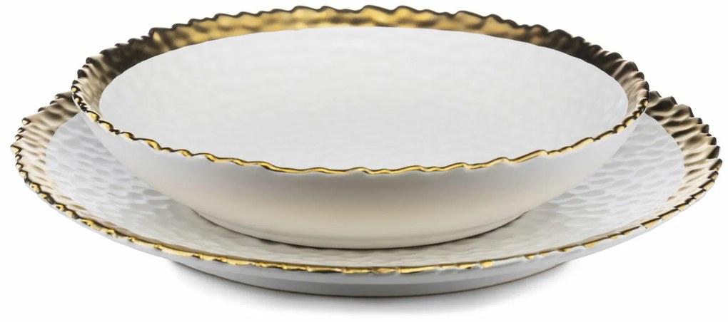 Keramická sada talířů Kati White Gold 2ks