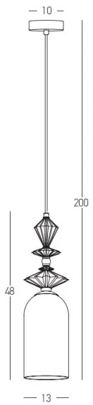 Zambelis 22078 - Lustr na lanku 1xE27/40W/230V