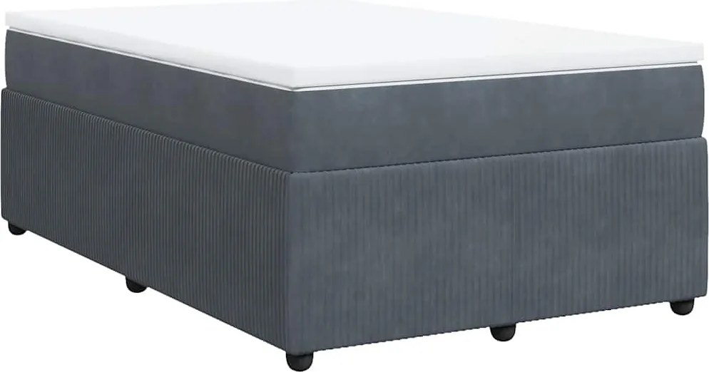 Box spring postel s matrací tmavě šedá 120 x 200 cm samet 3285633