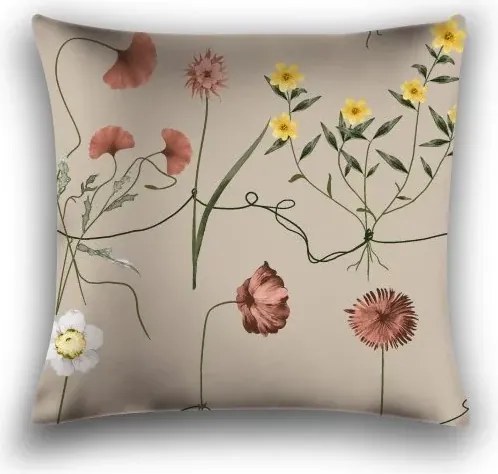 Sada povlečení z mikrovlákna HERBAR béžové + povlak na polštář 45 x 45 cm ZDARMA